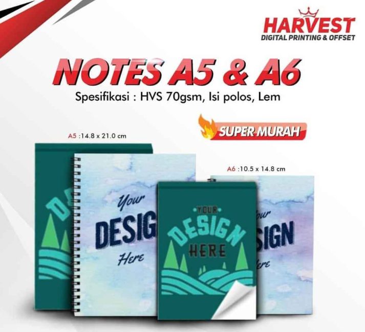 Cetak Blocknote, Buku Catatan A5 dan A6 Terlengkap – Printing Harvest